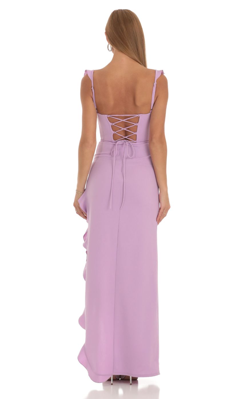 Aidyl Ruffle Maxi Dress in Lilac | LUCY IN THE SKY