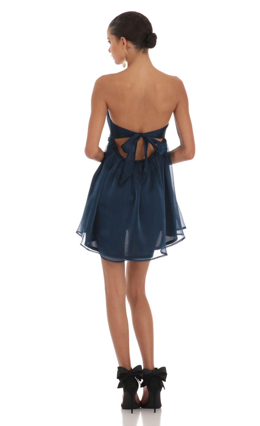 Nixie Strapless Babydoll Dress in Navy | LUCY IN THE SKY