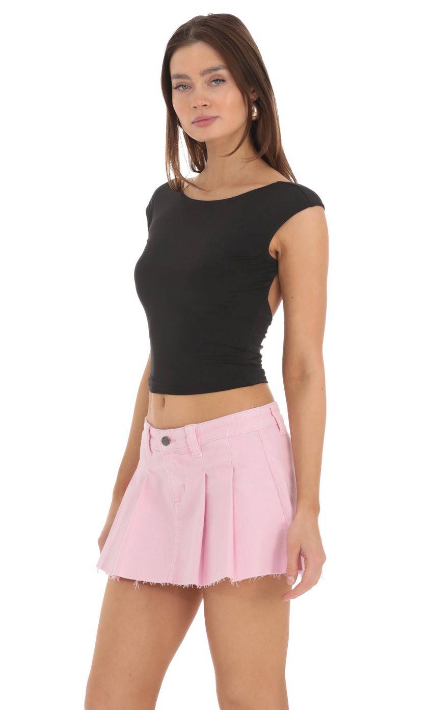 High Neck Open Back Top in Black | LUCY IN THE SKY