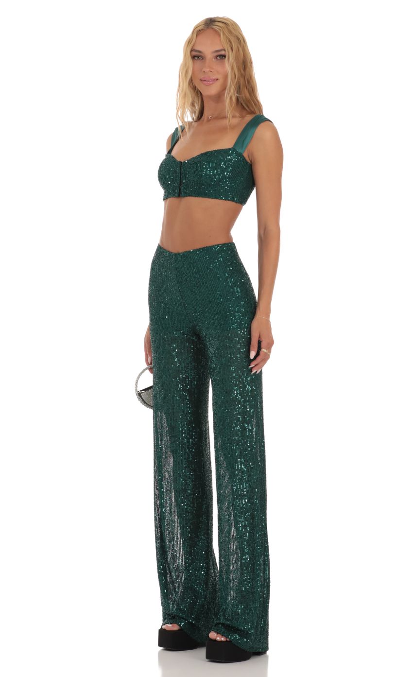 Joss Sequin Two Piece Set in Green | LUCY IN THE SKY